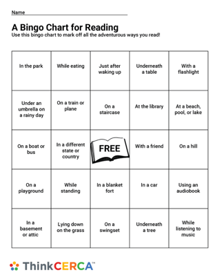 A Bingo Chart for Adventurous Reading